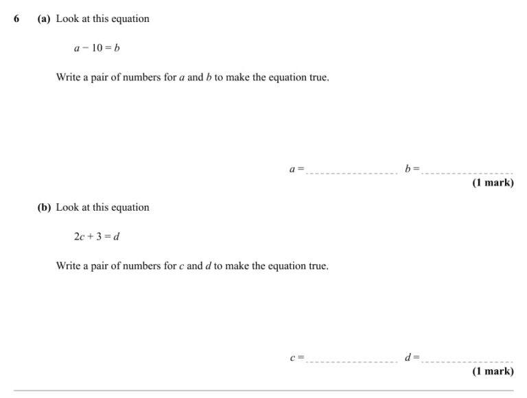 Year 7 Maths Test With Answers And Mark Scheme