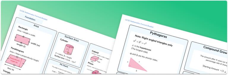 [FREE] GCSE Foundation Maths Formula Sheet - Third Space Learning
