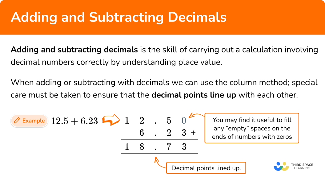 Adding And Subtracting Decimals GCSE Maths Steps Examples