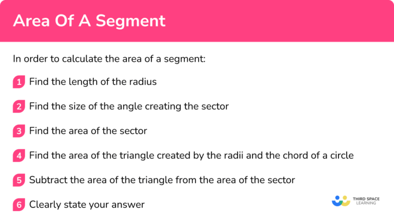 Area Of A Segment - GCSE Maths - Steps, Examples & Worksheet