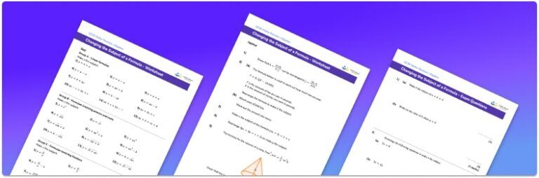 Changing the Subject of a Formula worksheet - GCSE Maths [FREE] - Third ...