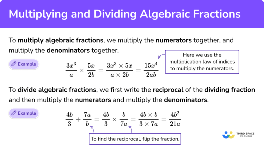 Multiplying And Dividing Algebraic Fractions GCSE Maths Guide