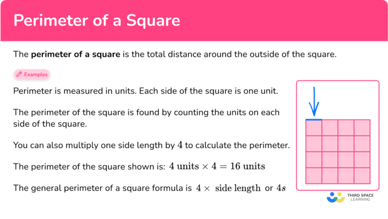 Perimeter of a Square - Math Steps, Examples & Questions