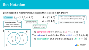 Set Notation - GCSE Maths - Steps, Examples & Worksheet