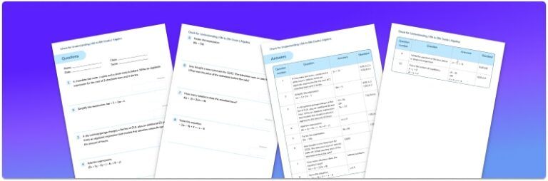 [FREE] Algebra Check for Understanding Quiz - Third Space Learning