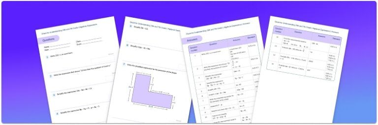 [FREE] Algebraic Expressions Check for Understanding Quiz - Third Space ...
