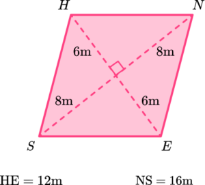 Area of a Rhombus - Math Steps, Examples & Questions