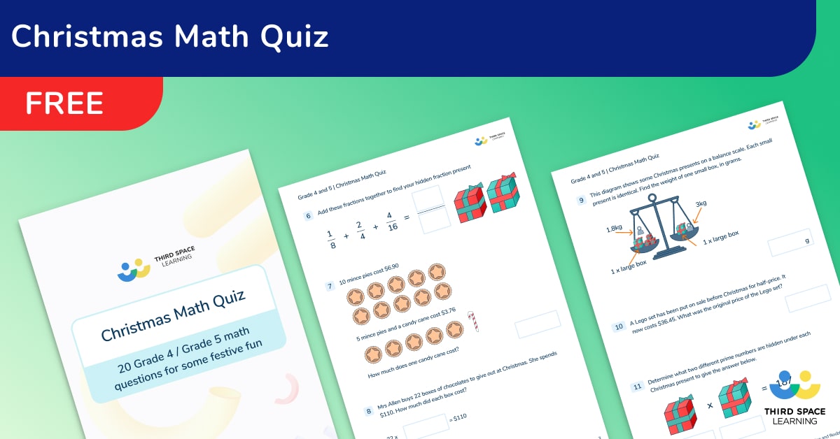 [FREE] Christmas Math Quiz - 4th & 5th Grade