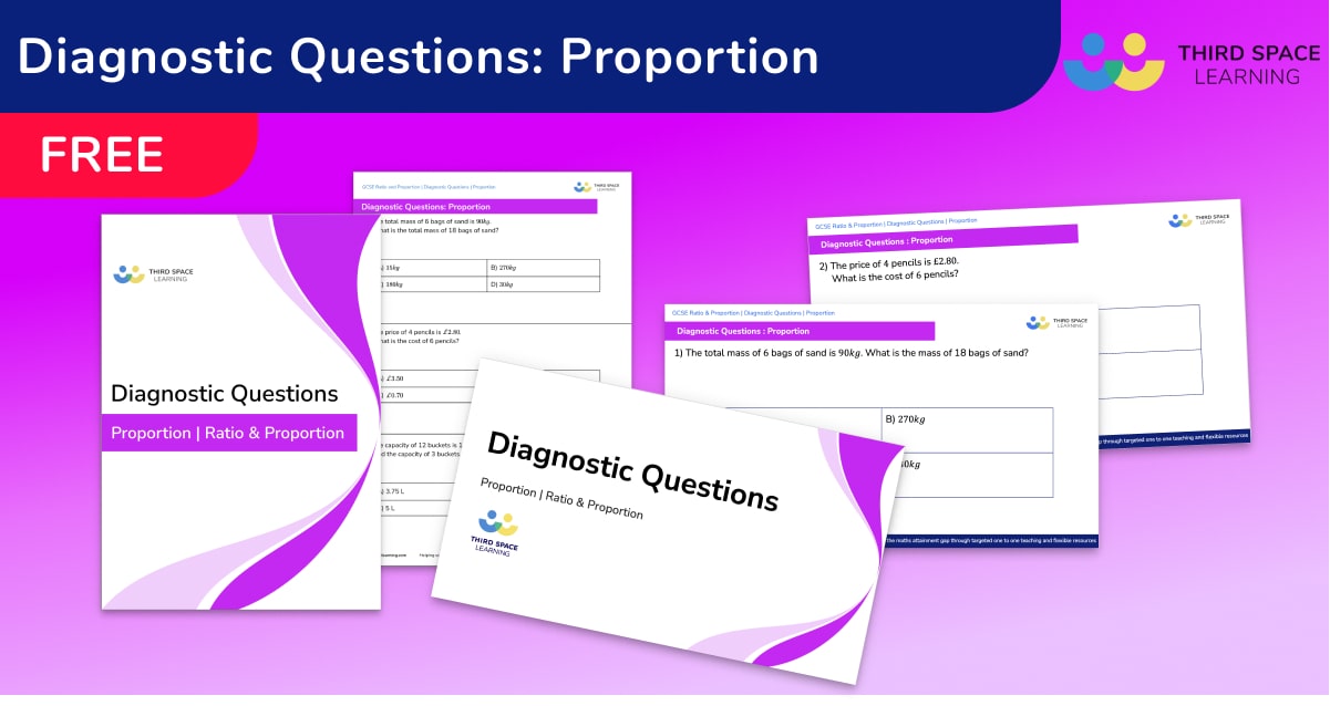 [FREE] GCSE Proportion Diagnostic Questions - Third Space Learning