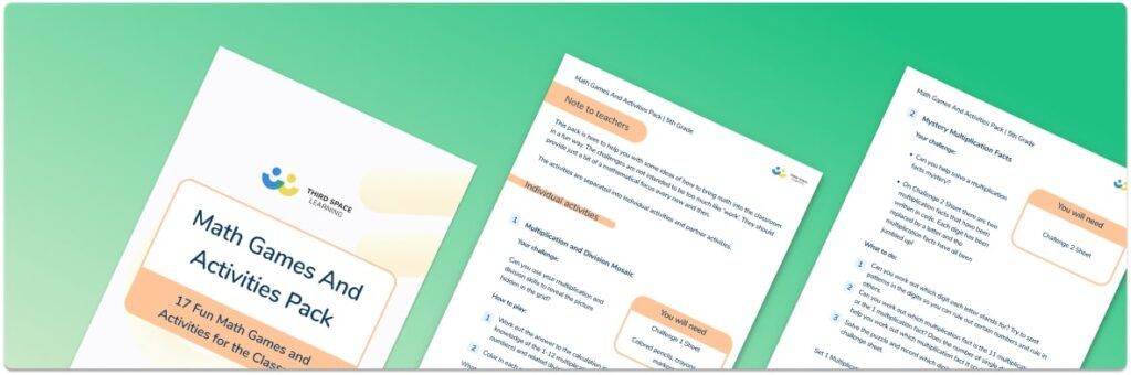 [FREE] 17 Fun Math Games and Activities Pack for 5th Grade