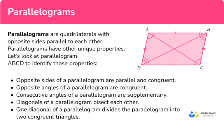 Parallelogram - Math Steps, Examples, Properties & Questions