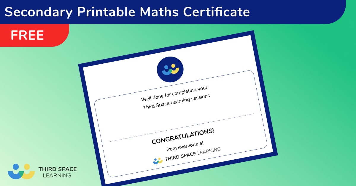 [FREE] Printable Maths Certificate