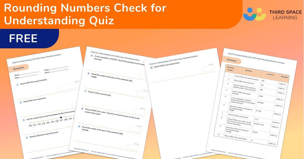 Free Rounding Numbers Check For Understanding Third Space Learning