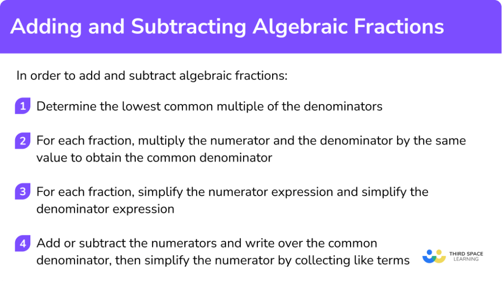 Adding And Subtracting Algebraic Fractions GCSE Maths Guide