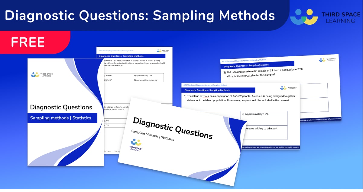 [FREE] GCSE Sampling Methods Diagnostic Questions - Third Space Learning