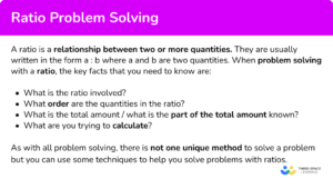 Ratio Problem Solving - Math Steps, Examples & Questions