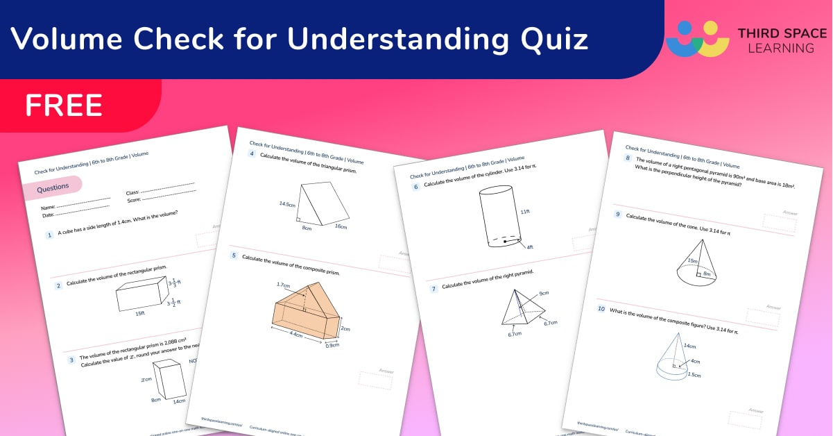 [FREE] Volume Check for Understanding Quiz - Third Space Learning