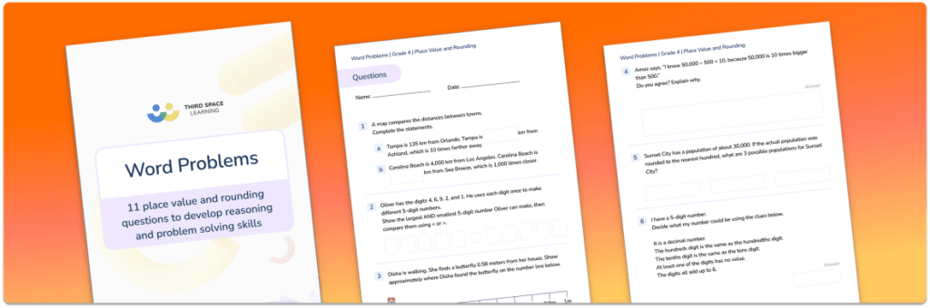 [FREE] Word Problems Grade 4 Place Value and Rounding