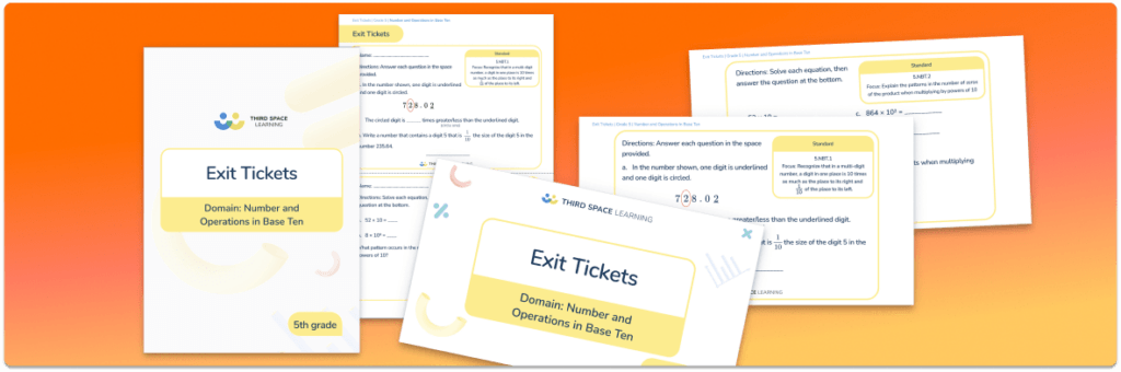 [FREE] Grade 5 Number and Operations in Base Ten Exit Tickets - Third ...