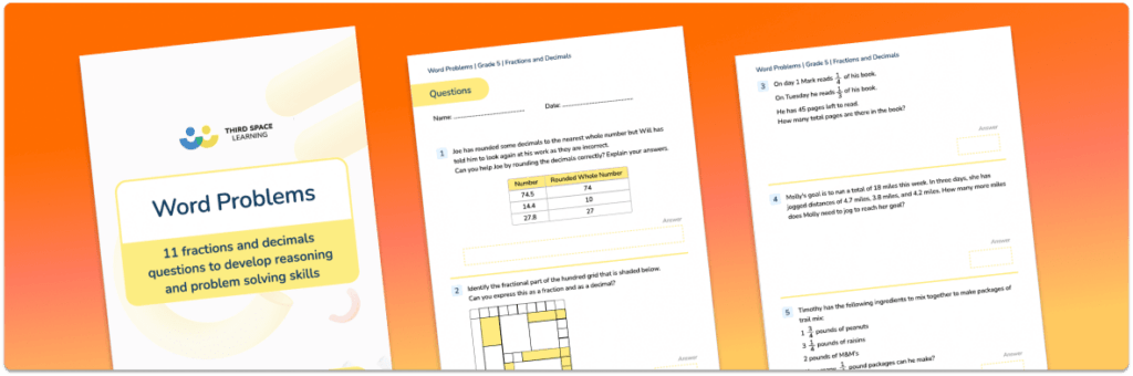 20 Fraction Word Problems for 1st to 5th Grade
