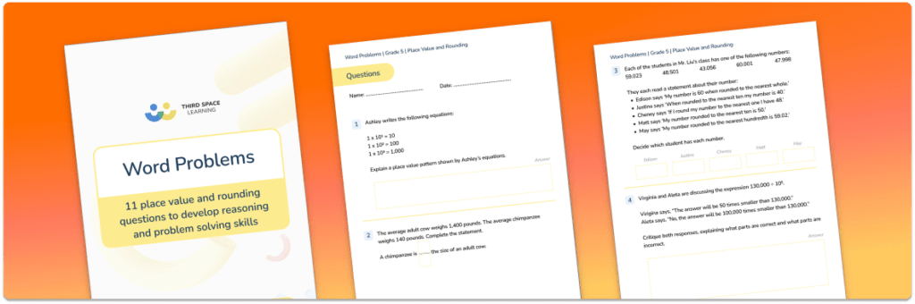[FREE] Word Problems Grade 5 Place Value and Rounding