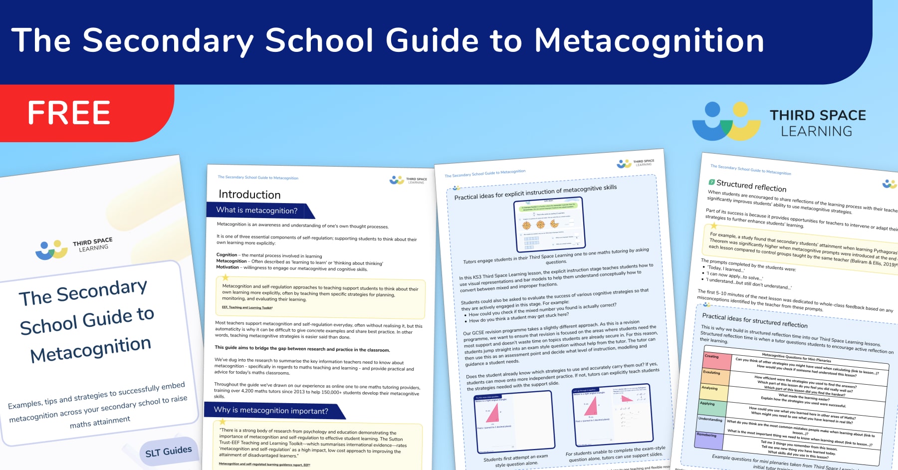 [FREE] The Secondary School Guide to Metacognition - Third Space Learning