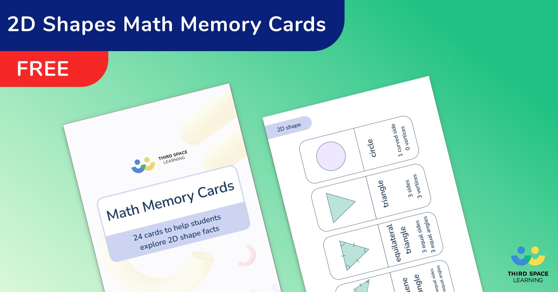 [FREE] Math Memory Cards 2D Shapes - Third Space Learning