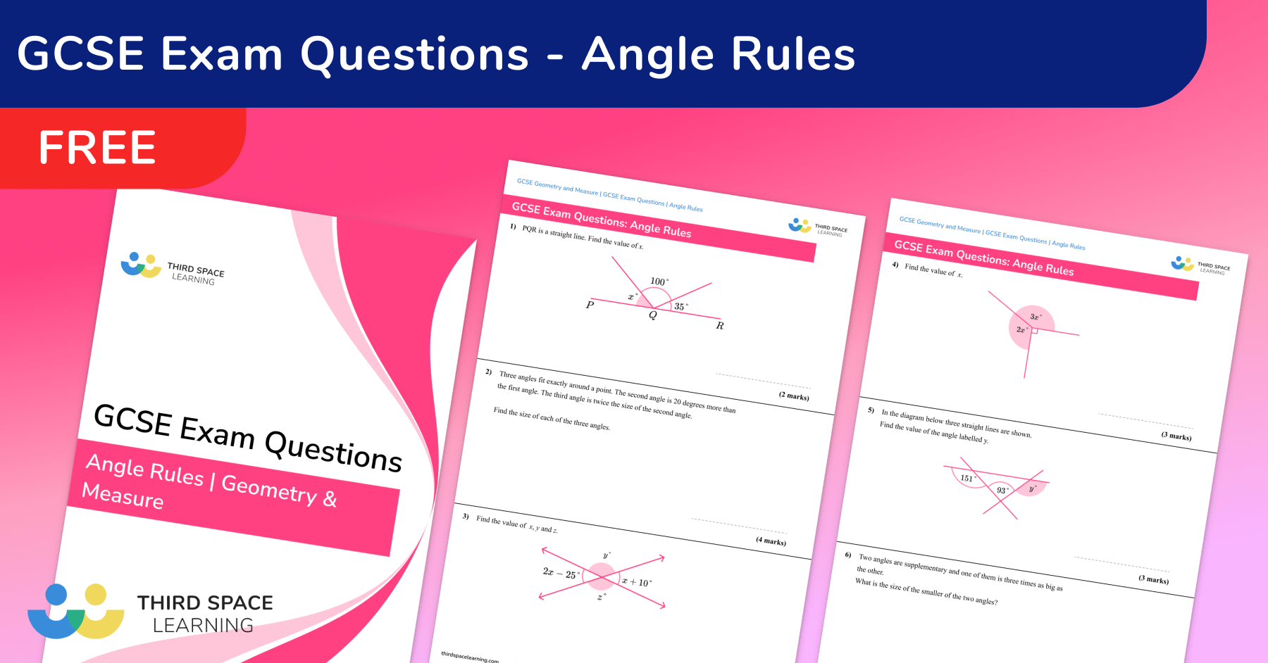 Angles Rules Exam Questions - GCSE Maths [FREE]