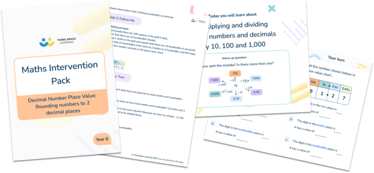 [FREE] Maths Intervention Pack Decimal Place Value