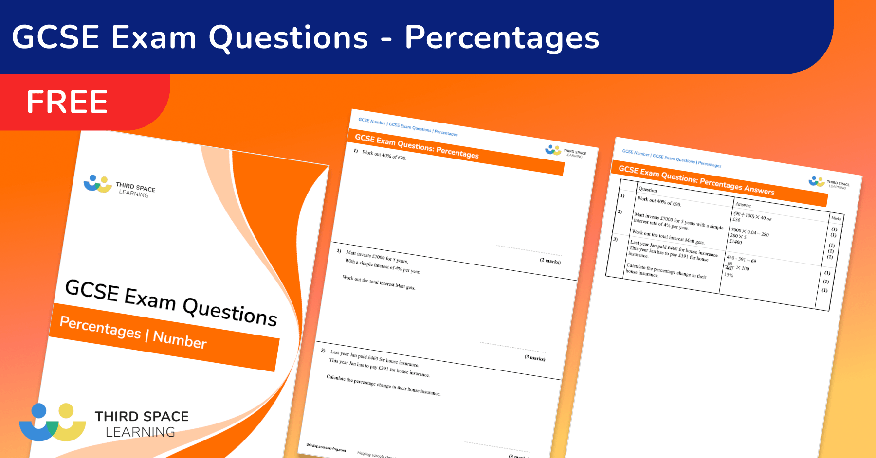 GCSE Exam Questions - Percentages