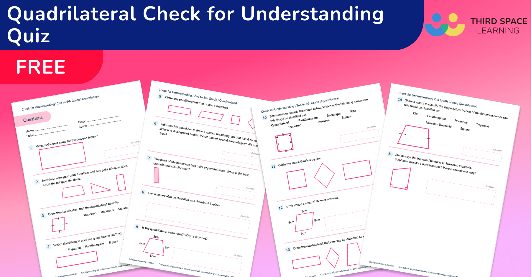 Free Quadrilateral Check For Understanding