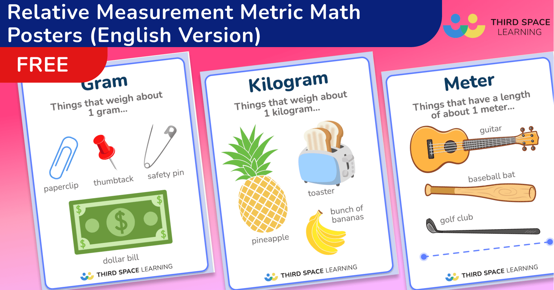[FREE] Relative Measurement Metric Math Posters