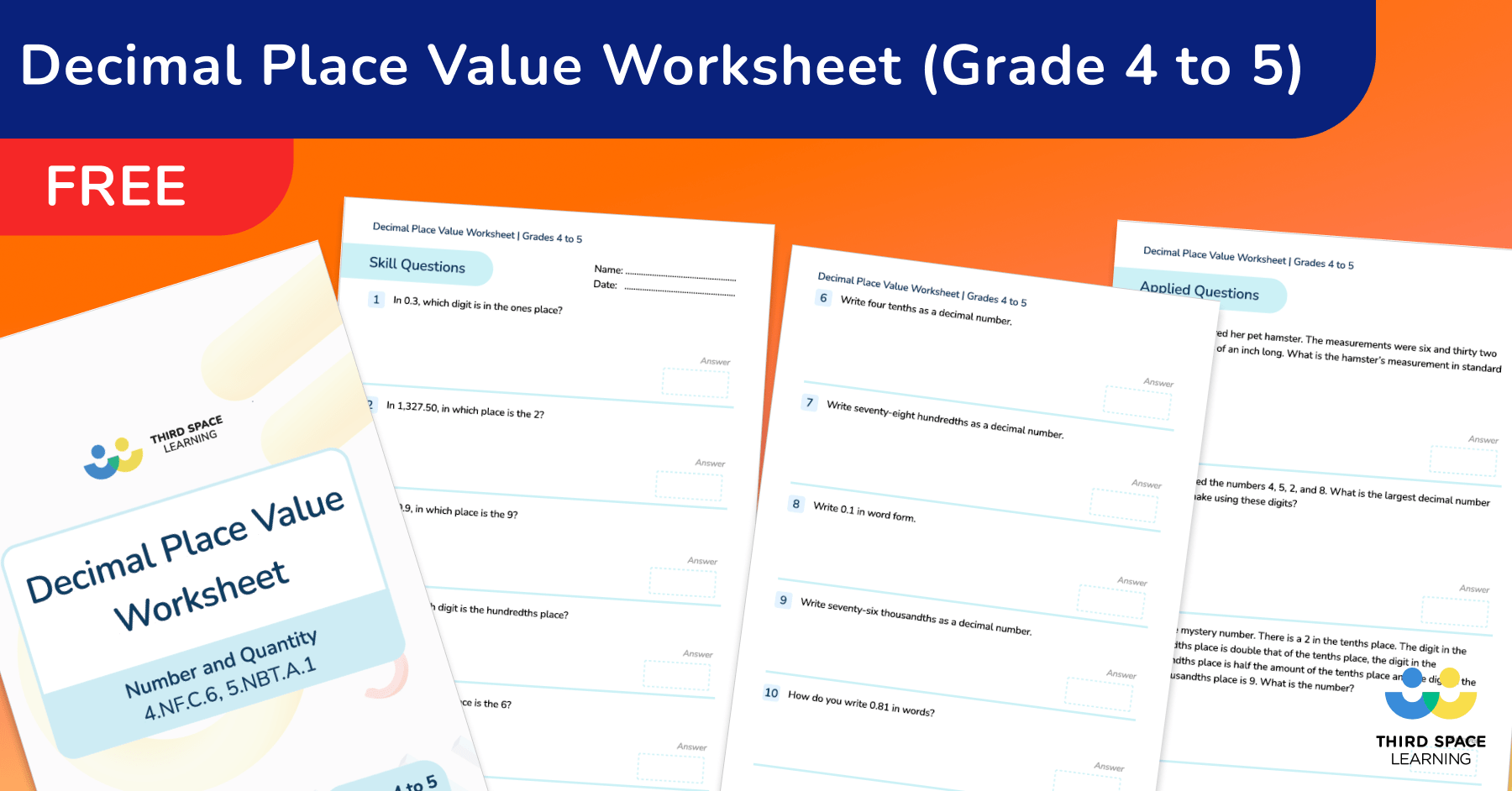 Decimal Place Value Worksheet