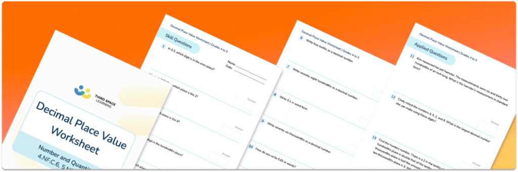 [FREE] Decimal Place Value Worksheet