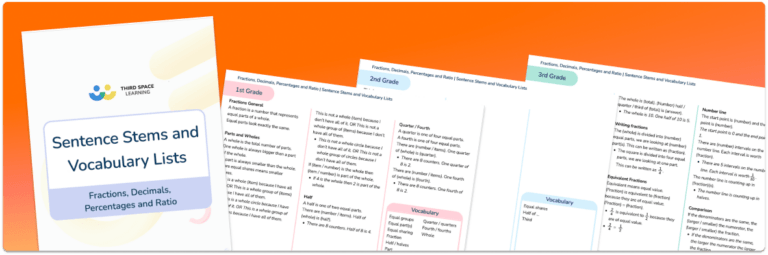 [FREE] Sentence Stems and Vocabulary Lists Fractions, Decimals ...