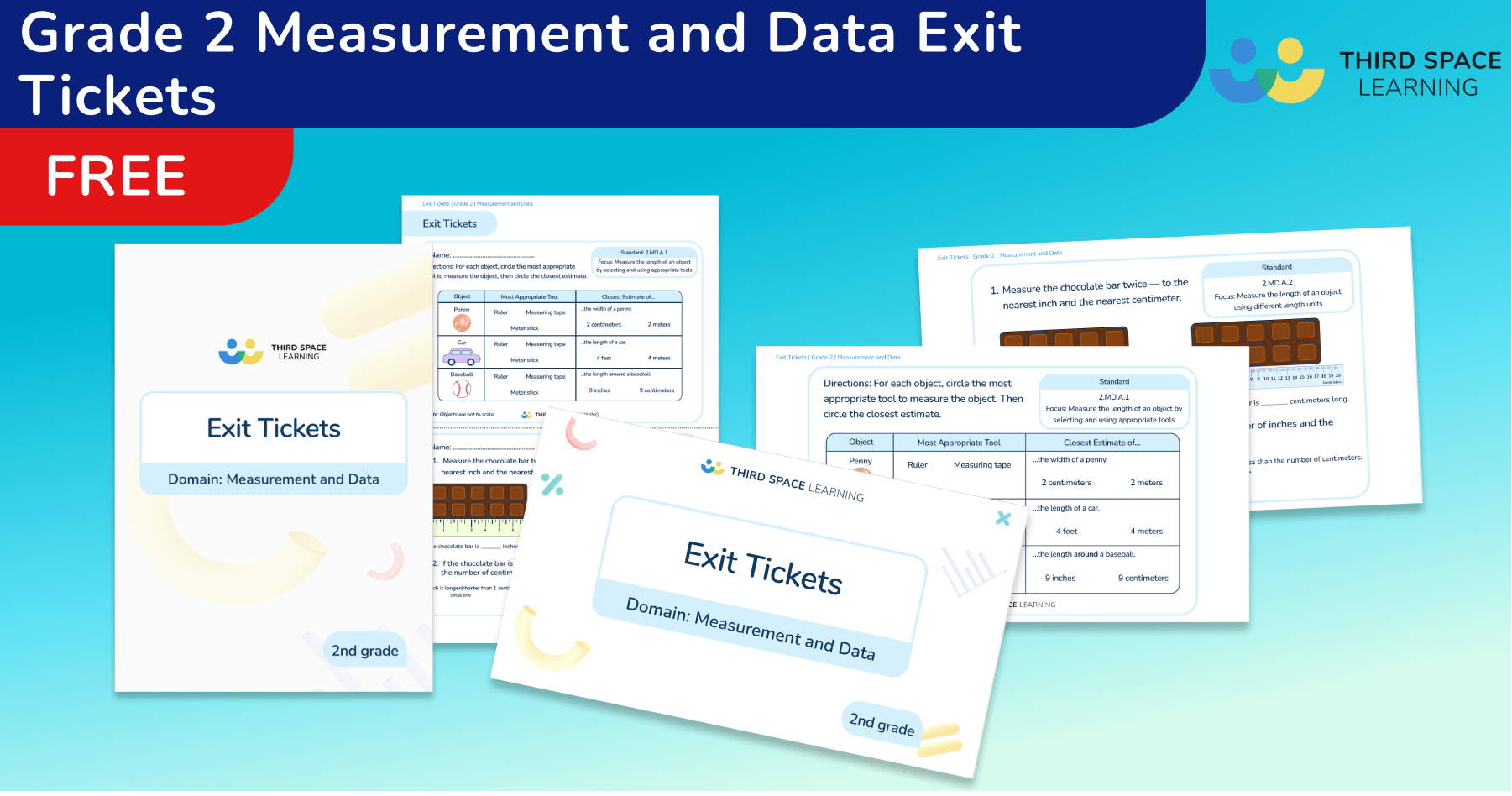 [FREE] Exit Tickets Grade 2 - Measurement and Data