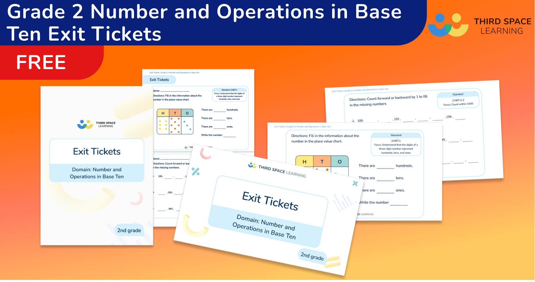 [FREE] Exit Tickets Grade 2 - Number and Operations in Base Ten