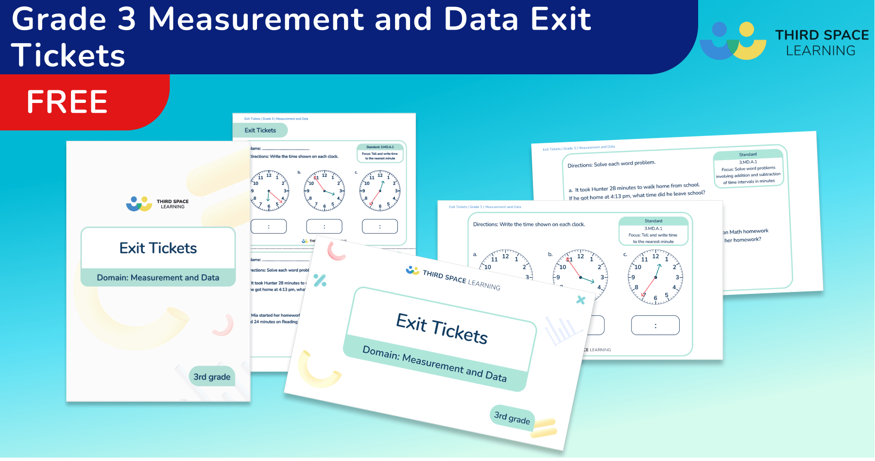 [FREE] Exit Tickets Grade 3 - Measurement and Data