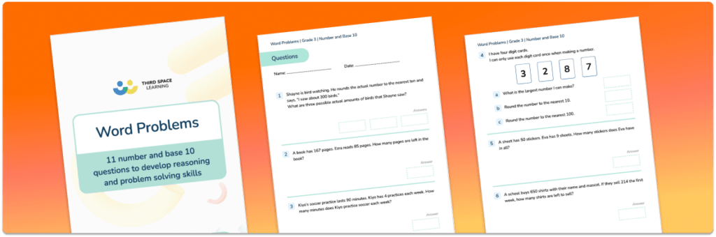 [FREE] Word Problems Grade 3 Number and Base 10