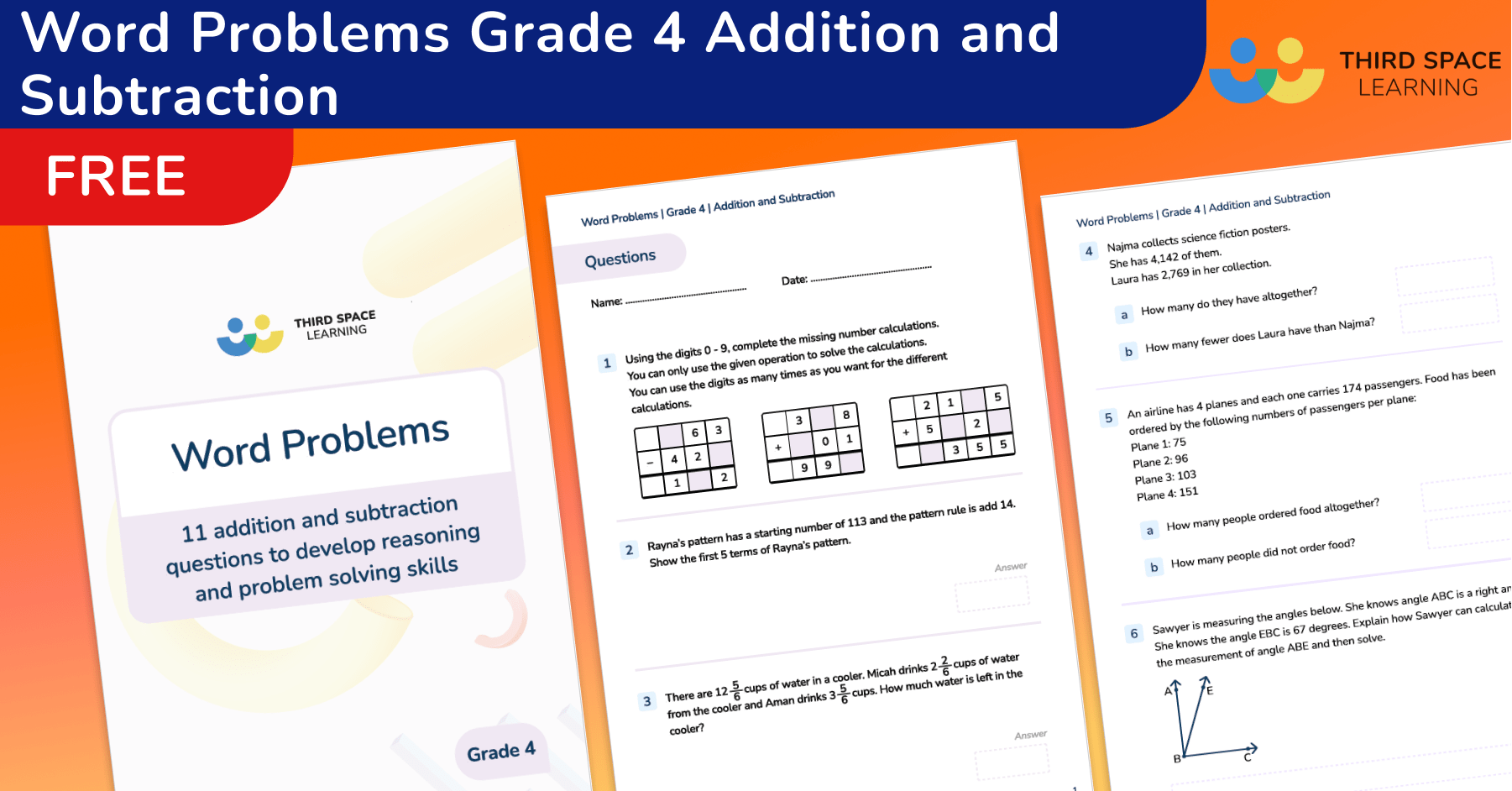 [FREE] Word Problems Grade 4 Addition and Subtraction