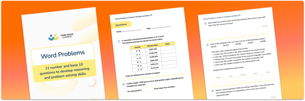 [FREE] Word Problems Grade 5 Number and Base 10