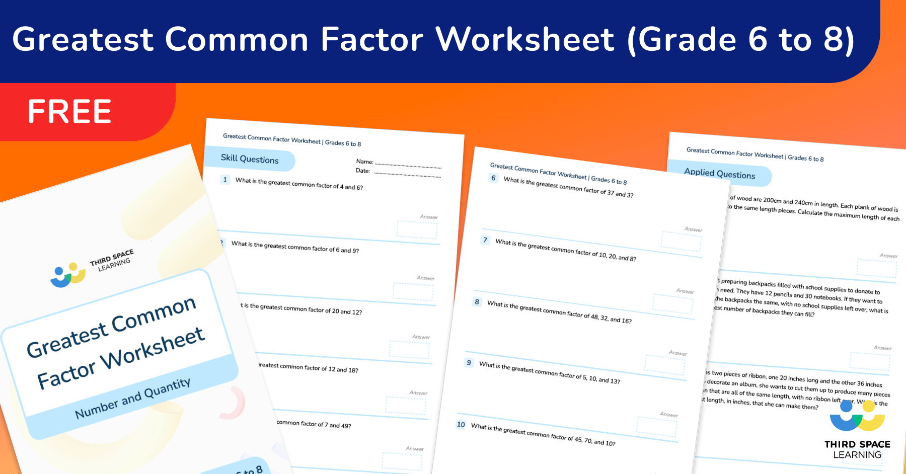 [FREE] Greatest Common Factor Worksheet