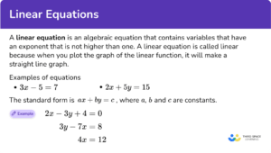 Linear Equations - Math Steps, Examples & Questions