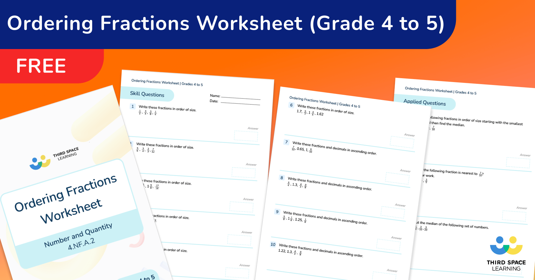[FREE] Ordering Fractions Worksheet