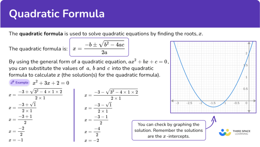 Quadratic Formula - Math Steps, Examples & Questions