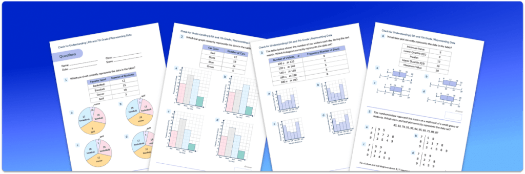 [FREE] Representing Data Check for Understanding