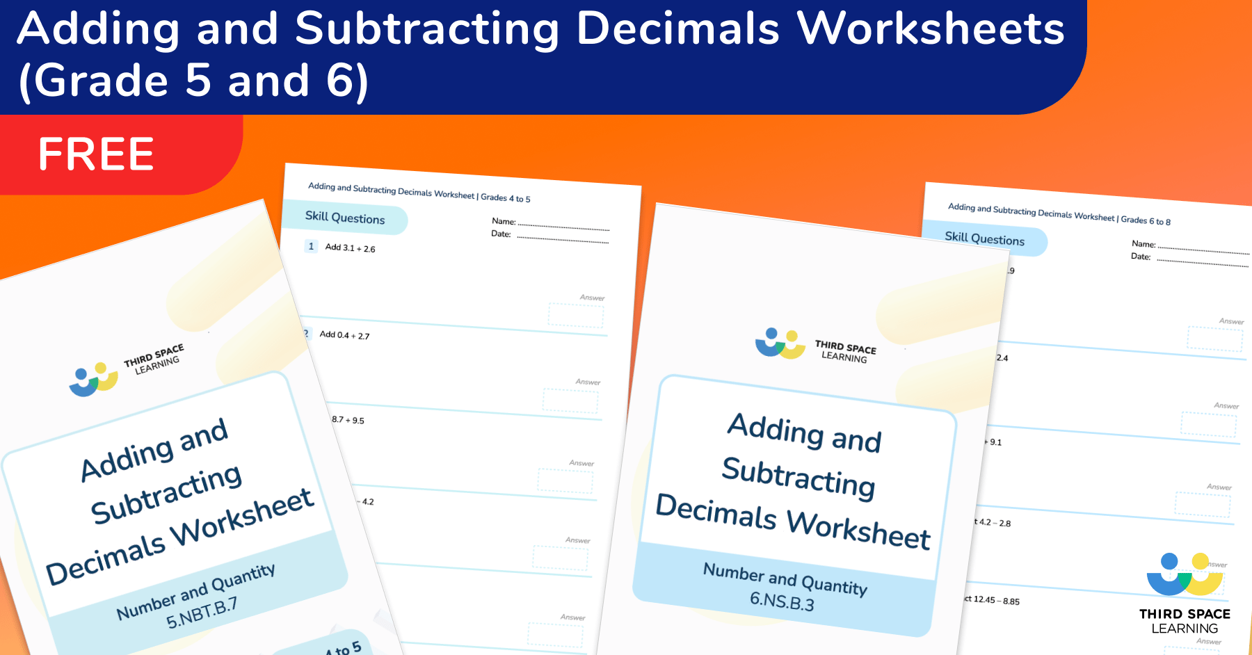 [FREE] Adding And Subtracting Decimals Worksheets