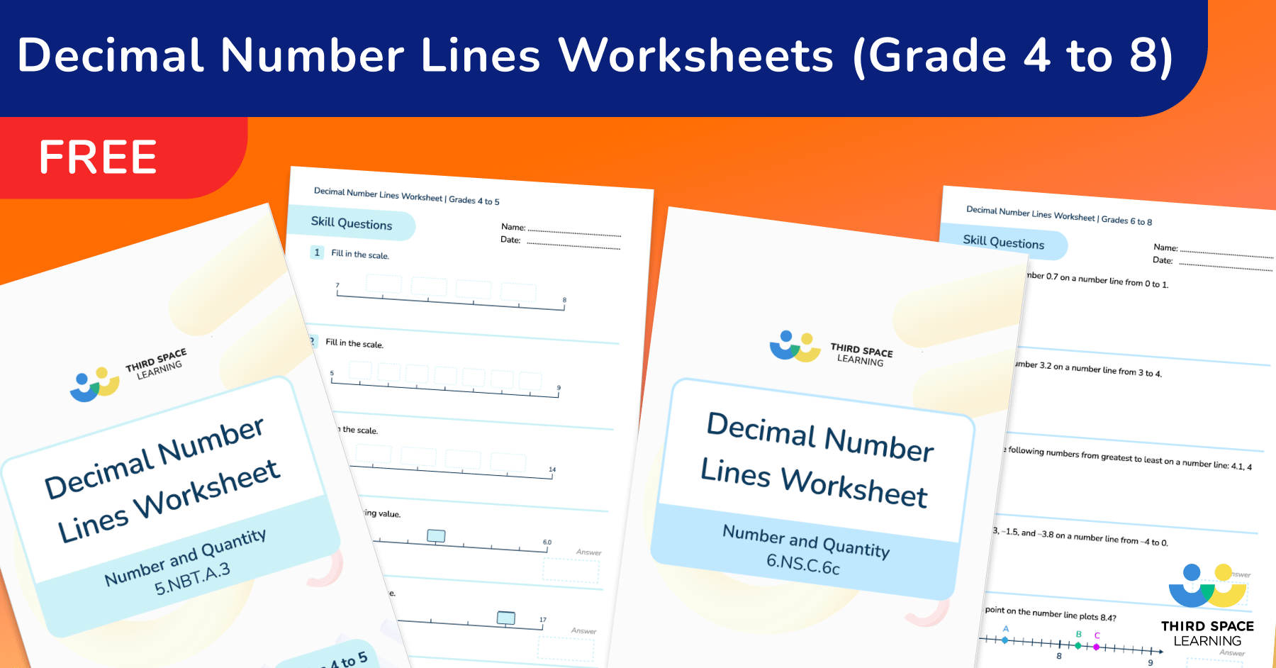 [FREE] Decimal Number Line Worksheets