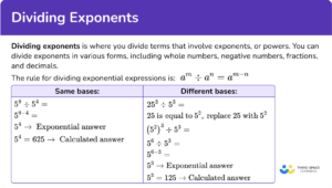 Dividing Exponents - Math Steps, Examples & Questions