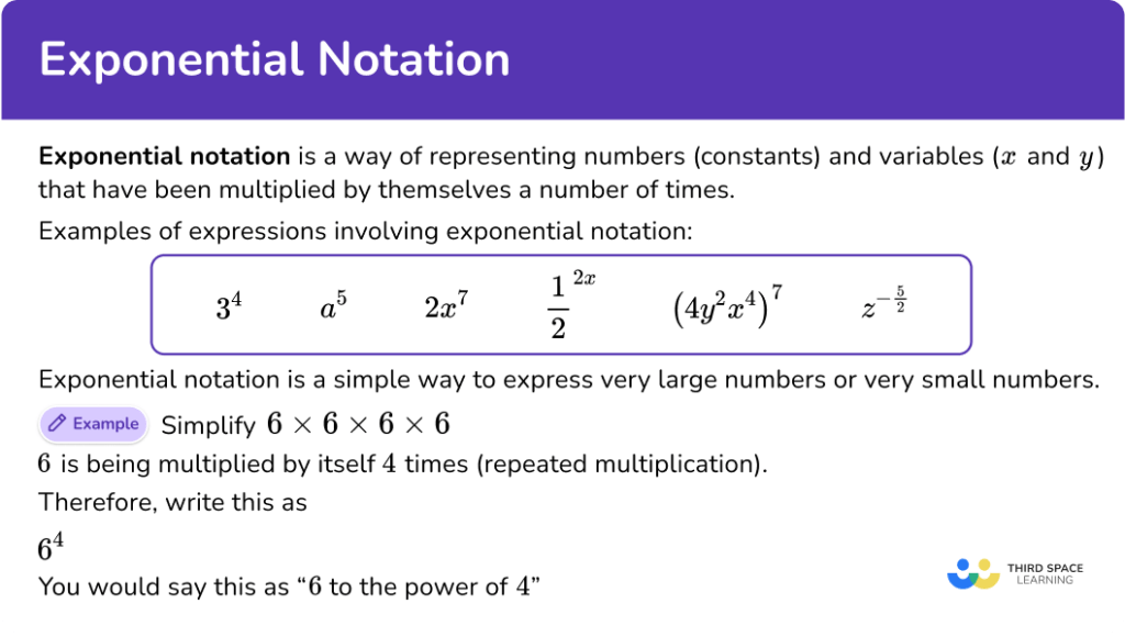 Exponential Notation Math Steps Examples Questions Exponential Notation Math Steps Examples Questions